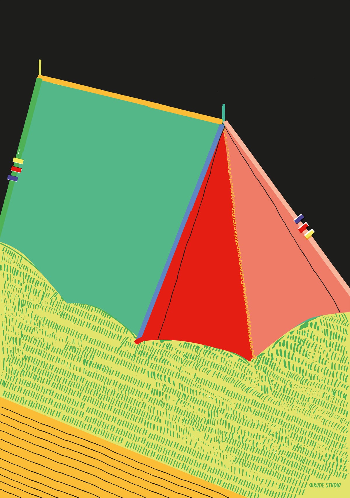 'Tent' Indigo Print. | RUDE